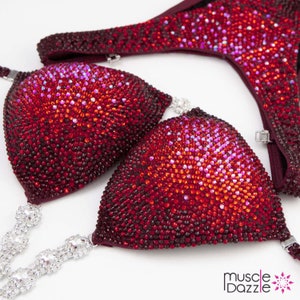 Dark Red Figure Competition Suit FS562 - Etsy