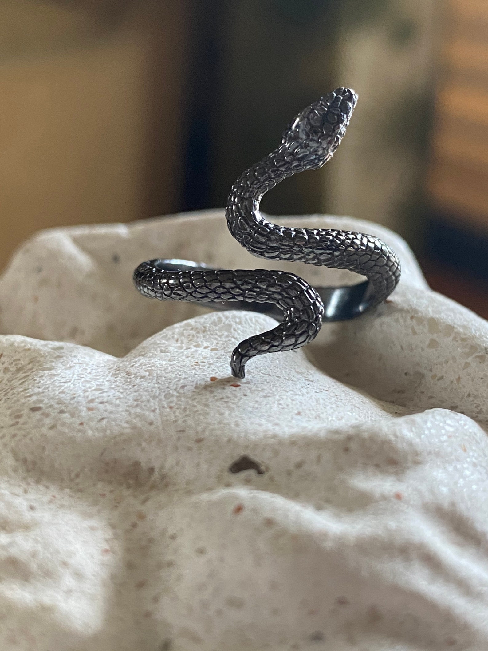 Snake Ring Black Snake Ring Adjustable Snake Ring Silver - Etsy