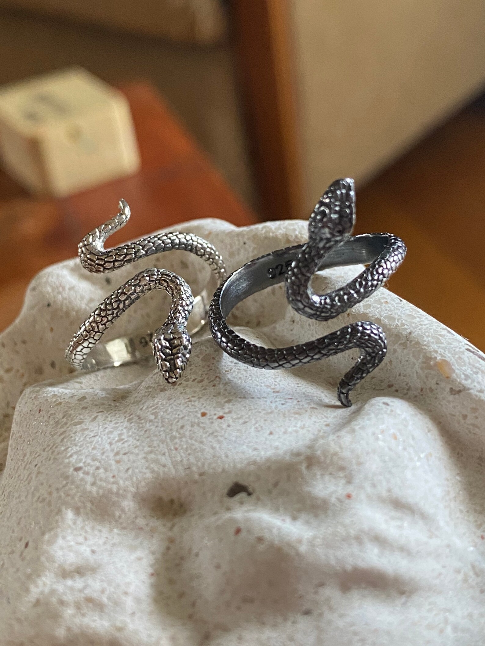 Snake Ring Black Snake Ring Adjustable Snake Ring Silver - Etsy