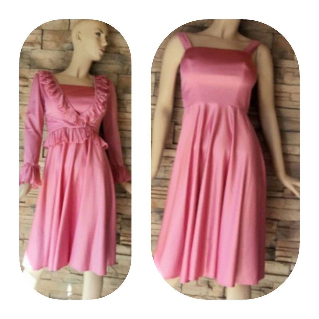 70s Cocktail Dress Pink 2 Piece Set - Etsy