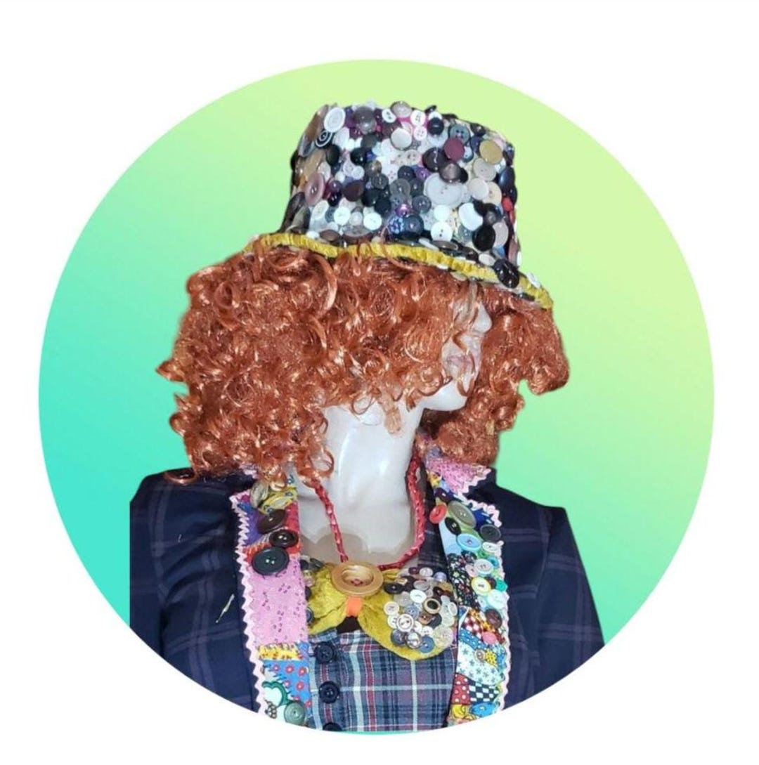 Full Size Mad Hatter Hat , Rave Festival Fedora Button Hat - Etsy