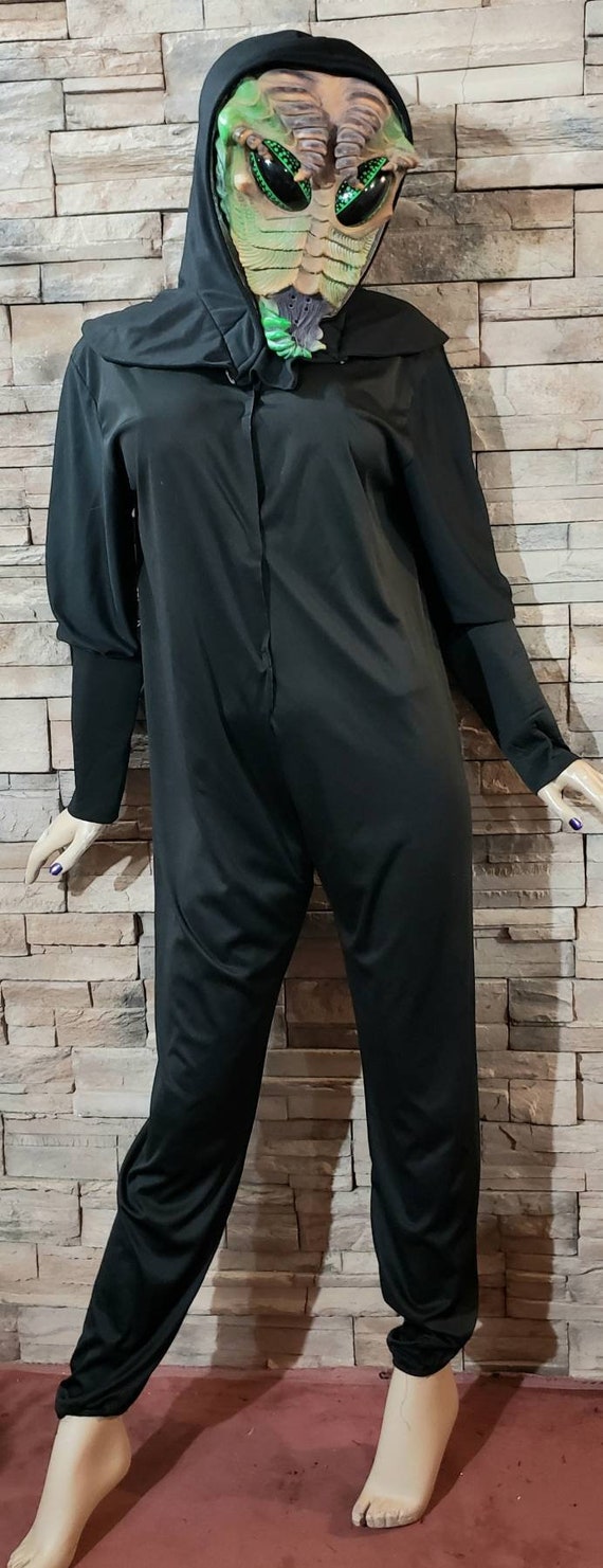 Alien Costume Full Head Mask And Jumpsuit - Gem