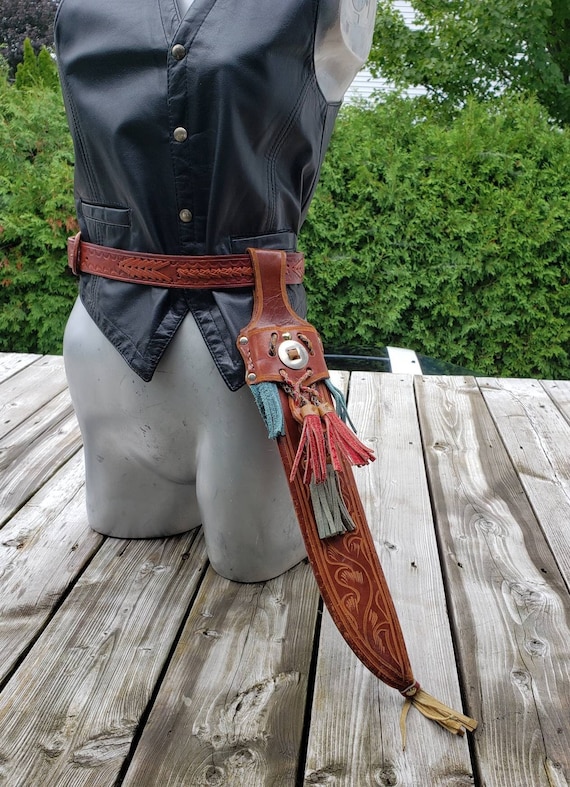 Vintage Medieval Warrior Dagger Leather Sheath Belt Set / | Etsy