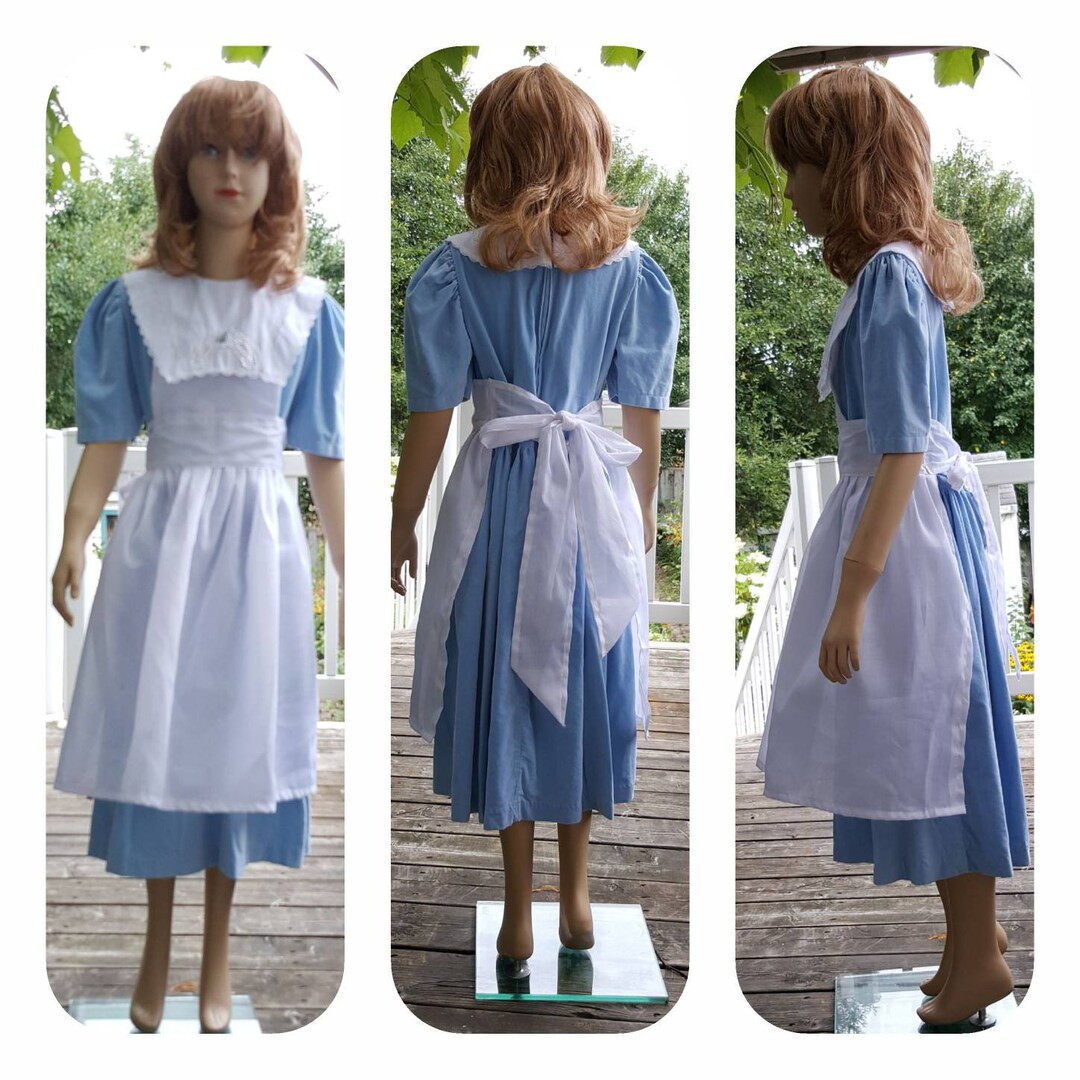 Alice in Wonderland Classic Blue Velvet Pinafore Dress Victorian Style ...