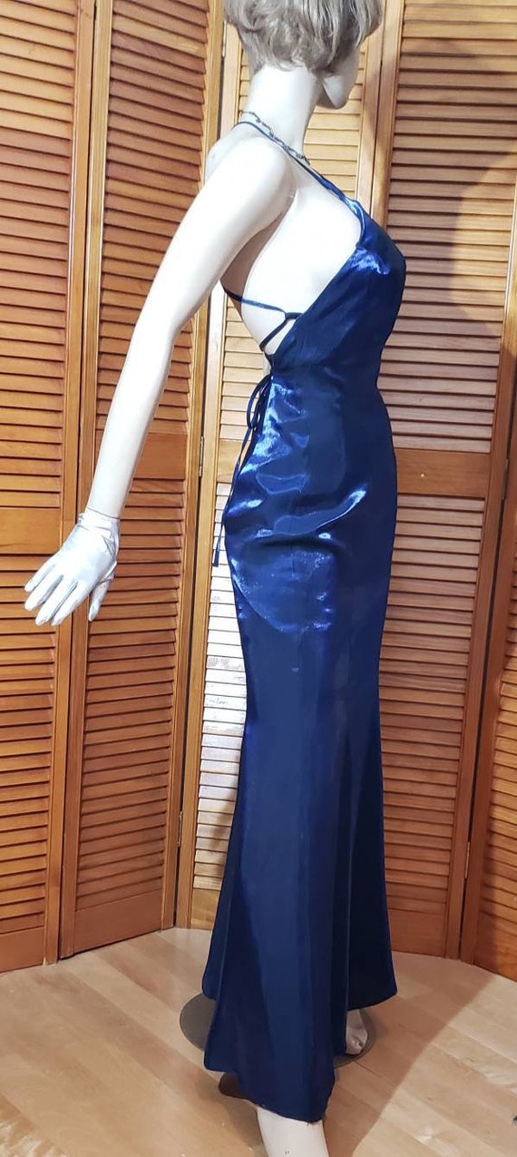 Royal Blue Light Reflection Prom Dress ,Open Back Gow… - Gem