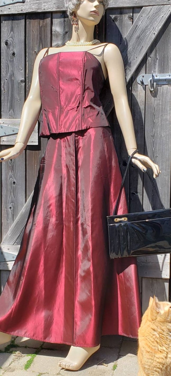 Burgundy Special Occasion Gown , Maxi Graduation Dre… - Gem
