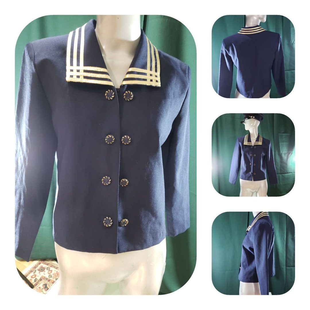 Nautical Double Breasted Blazer 70s Sailor Fashion - Etsy