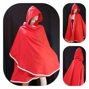 Hooded Red Cloak / Red Riding Hood Cape - Etsy