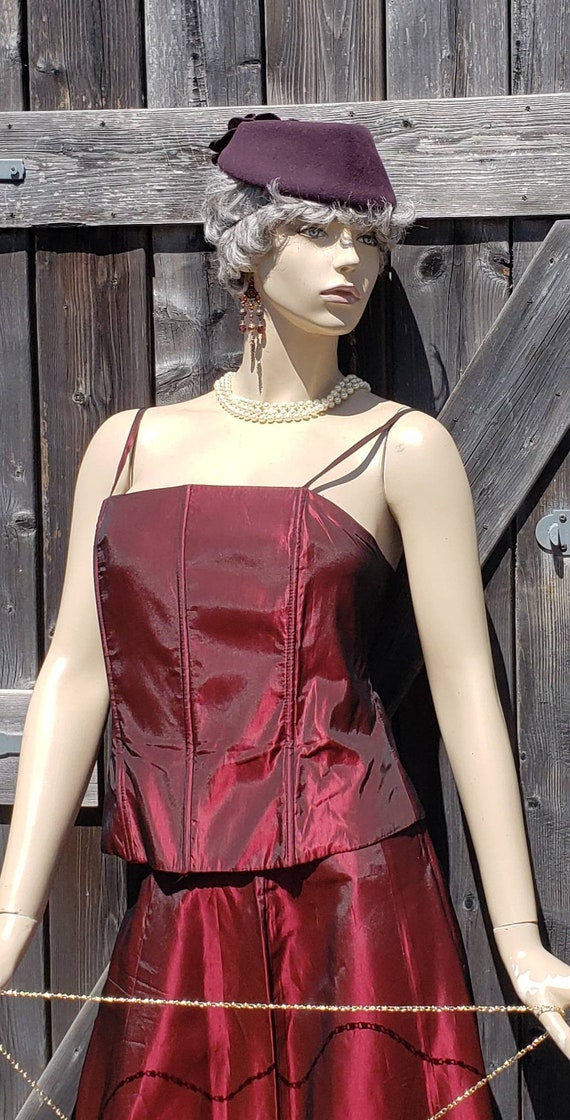 Burgundy Special Occasion Gown , Maxi Graduation Dre… - Gem