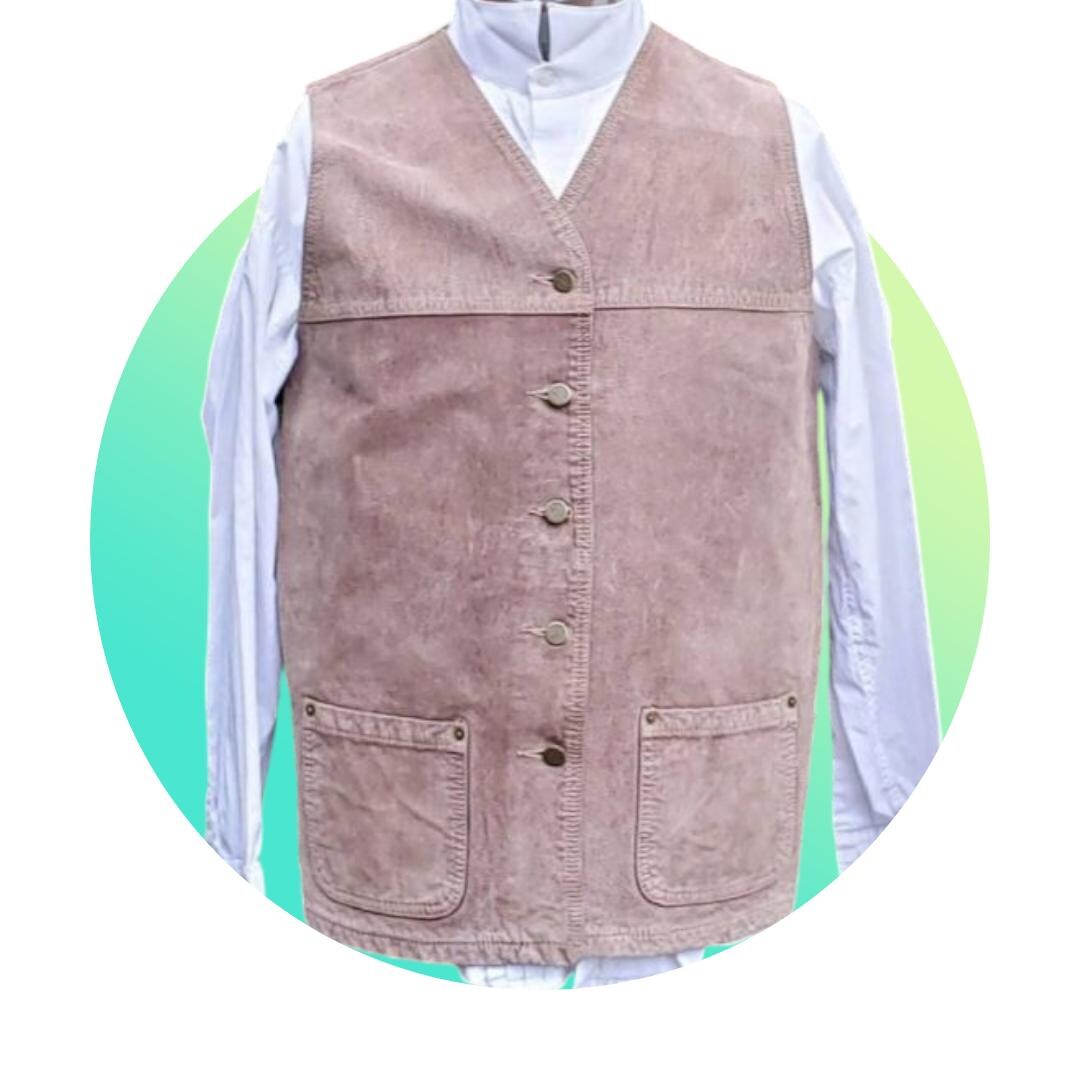 Steampunk Aviator Cosplay Waistcoat Vintage Washable Suede Leather Vest ...