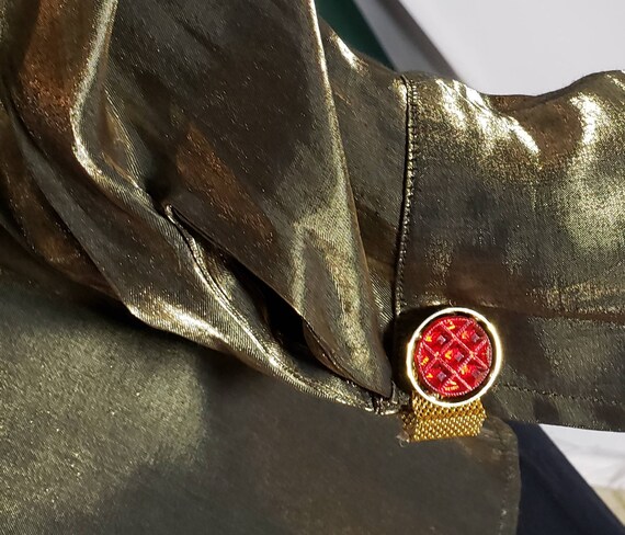 60s Cufflinks Red Vampire Gothic Gift - Gem