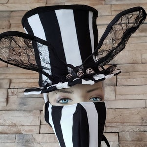 Gothic White Rabbit Hat and Tie Set - Etsy