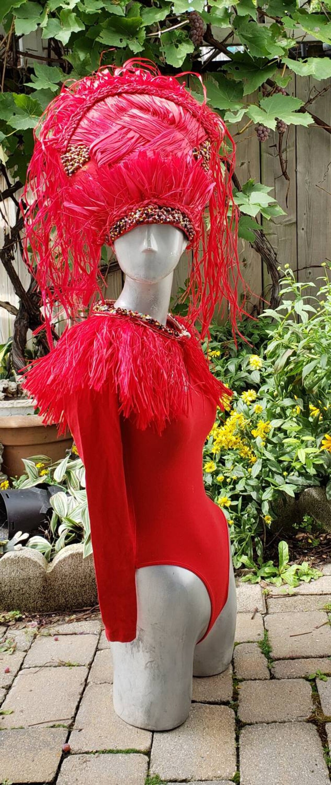 Mardi Gras Costume .tribal Headdress , and Collar , Festal Wear - Etsy