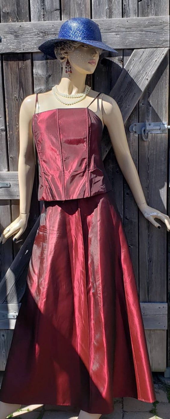 Burgundy Special Occasion Gown , Maxi Graduation Dre… - Gem