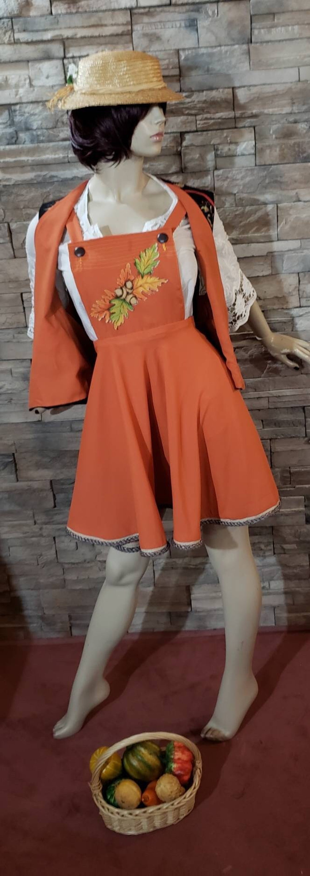 Harvest Costume Thanksgiving Vest and Bib Skirt - Etsy