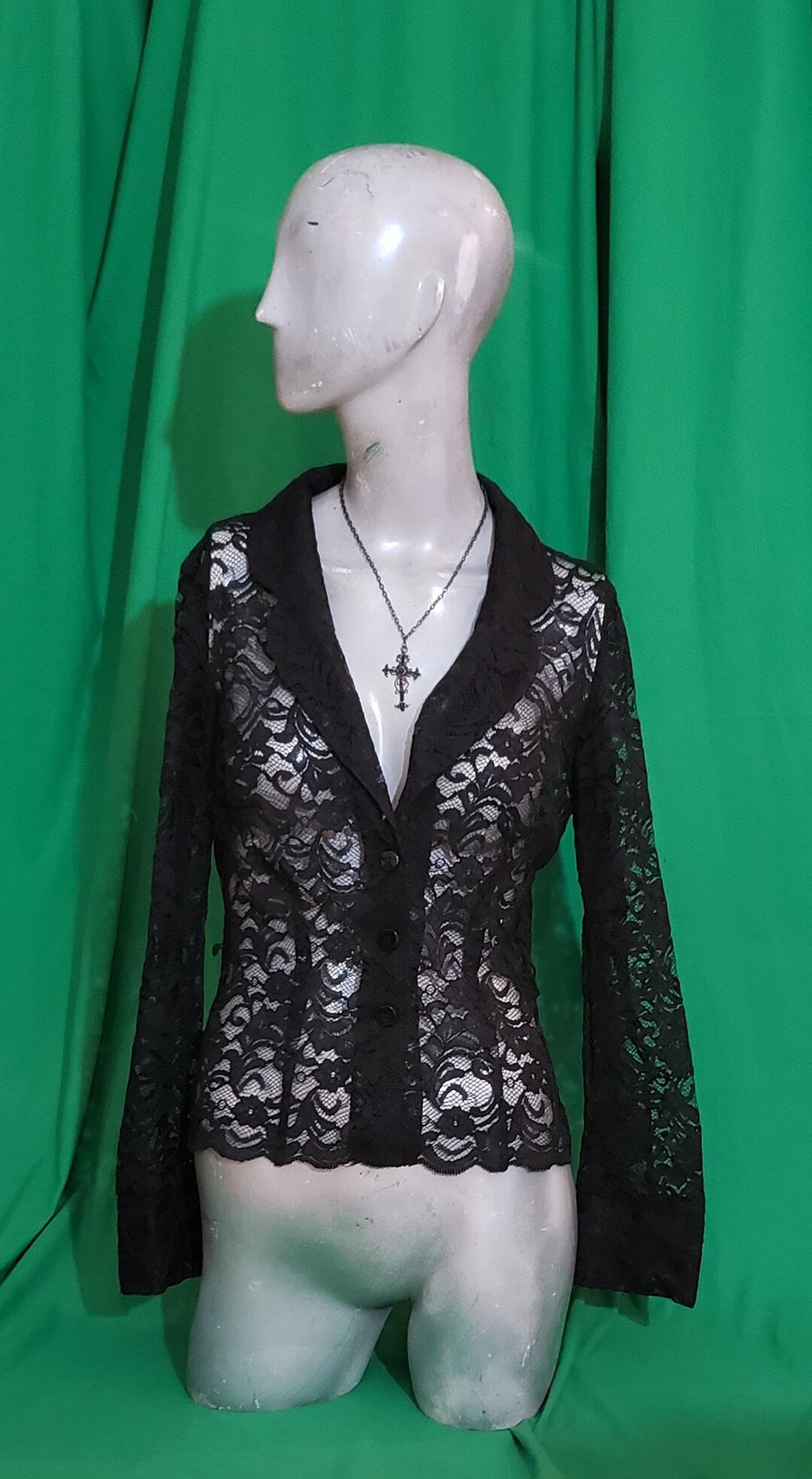 Sheer Black Lace Blouse ,gothic Vampire Fashion - Etsy