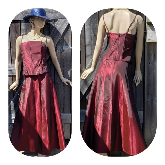 Burgundy Special Occasion Gown , Maxi Graduation Dre… - Gem