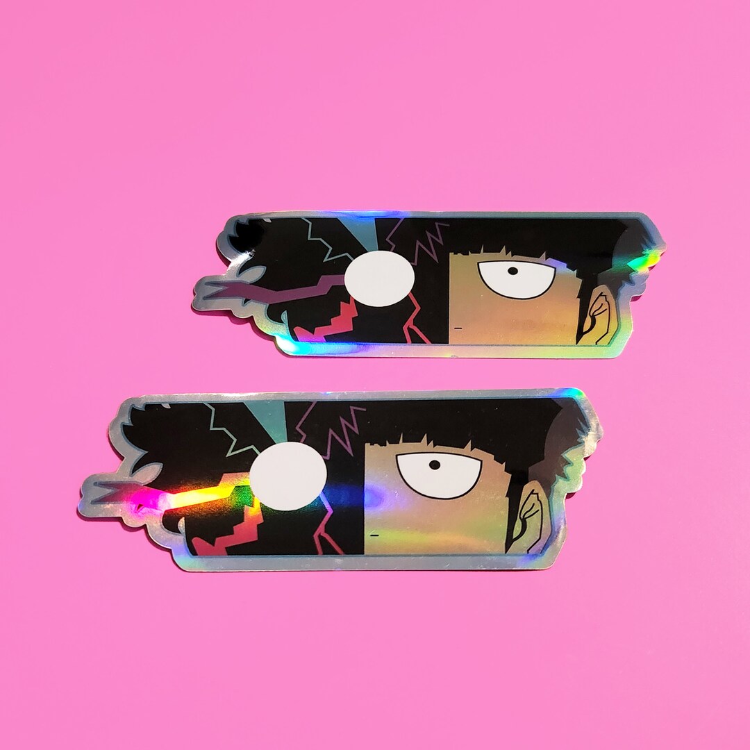 2 Psychic Boy Anime Inspired Holographic Stickers Psycho Helmet Leader ...