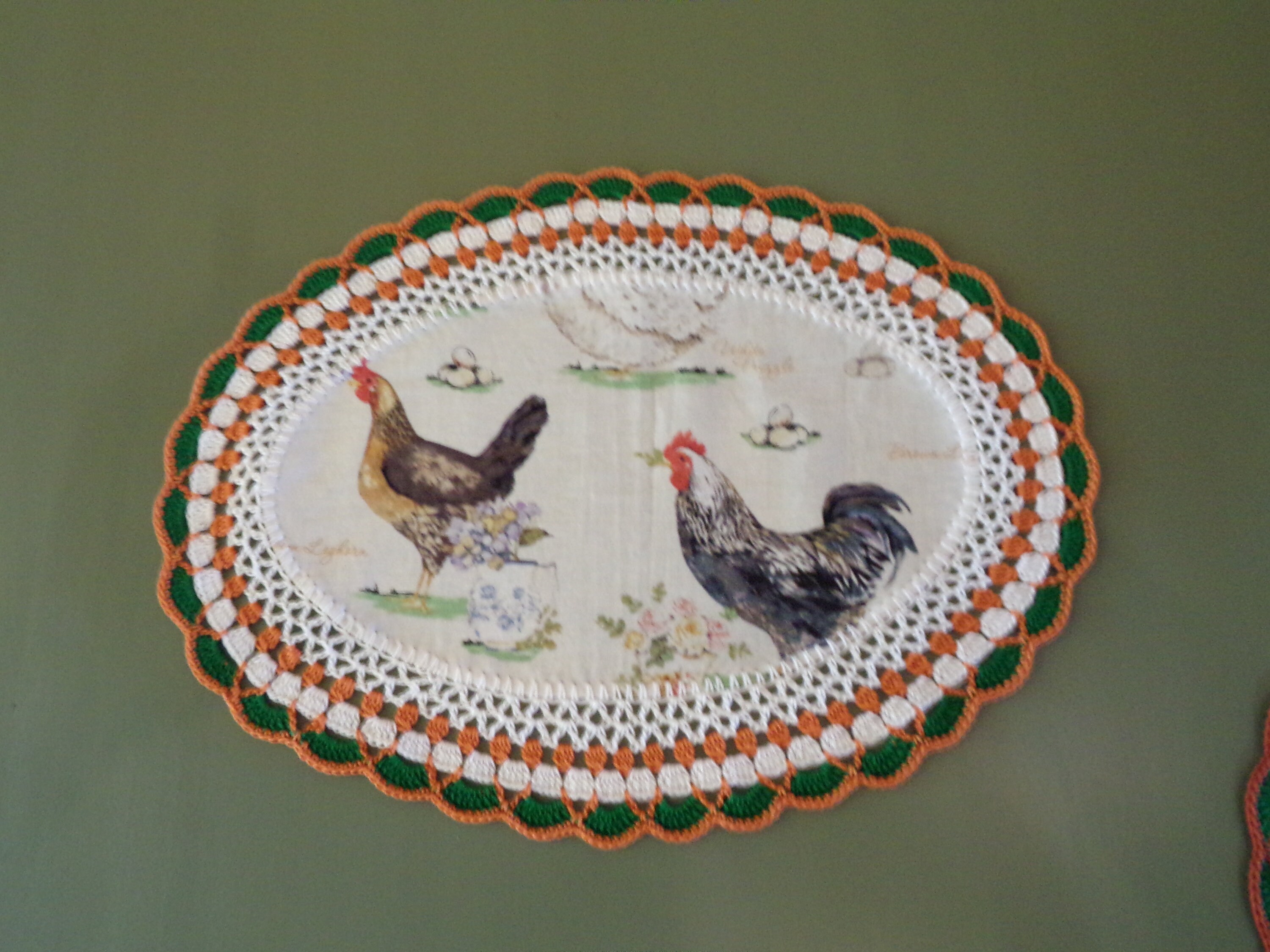 Set of 2 Crochet Chicken Table Runner/doily #2183 - Etsy
