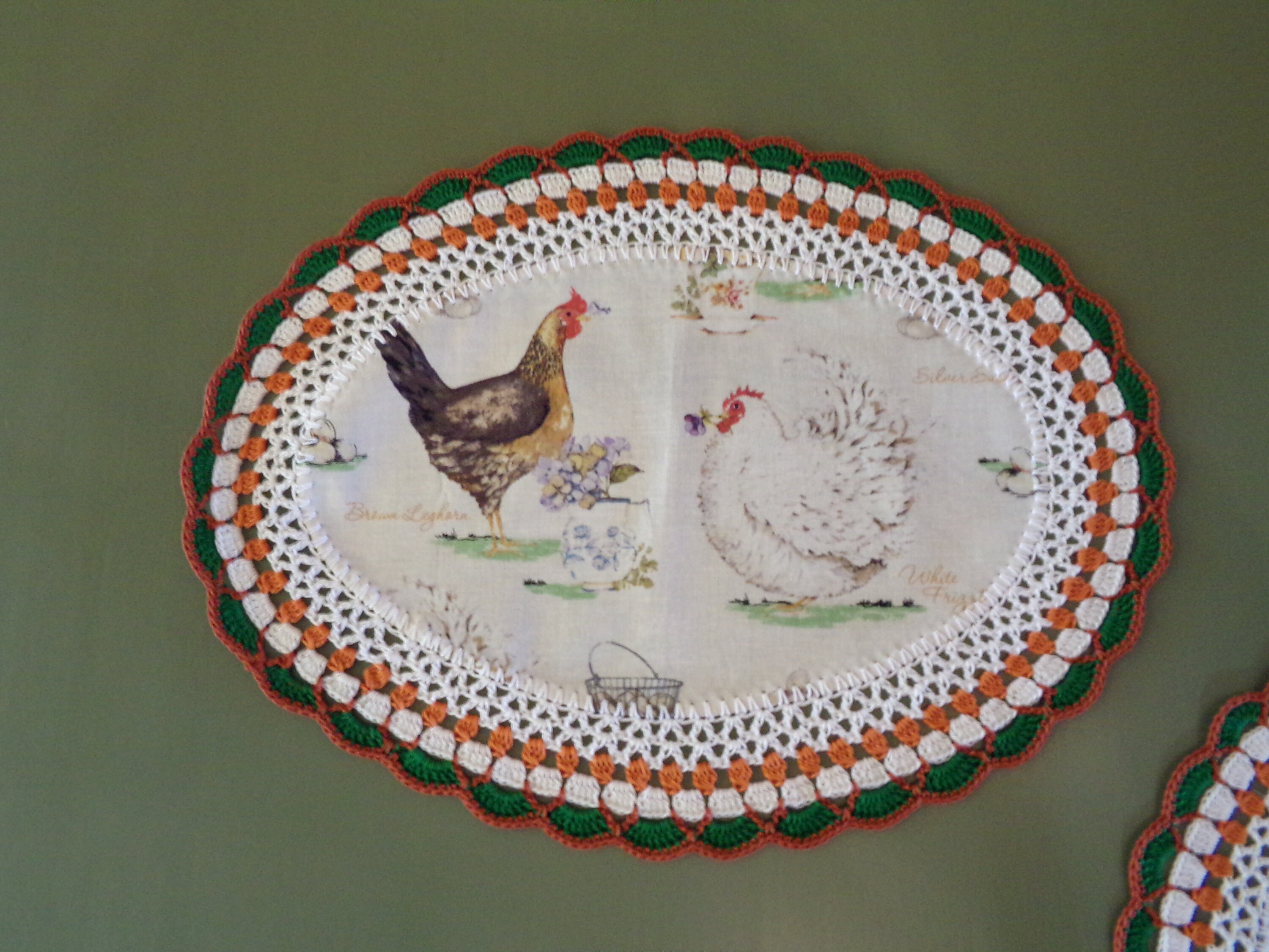 Set of 2 Crochet Chicken Table Runner/doily #2184 - Etsy