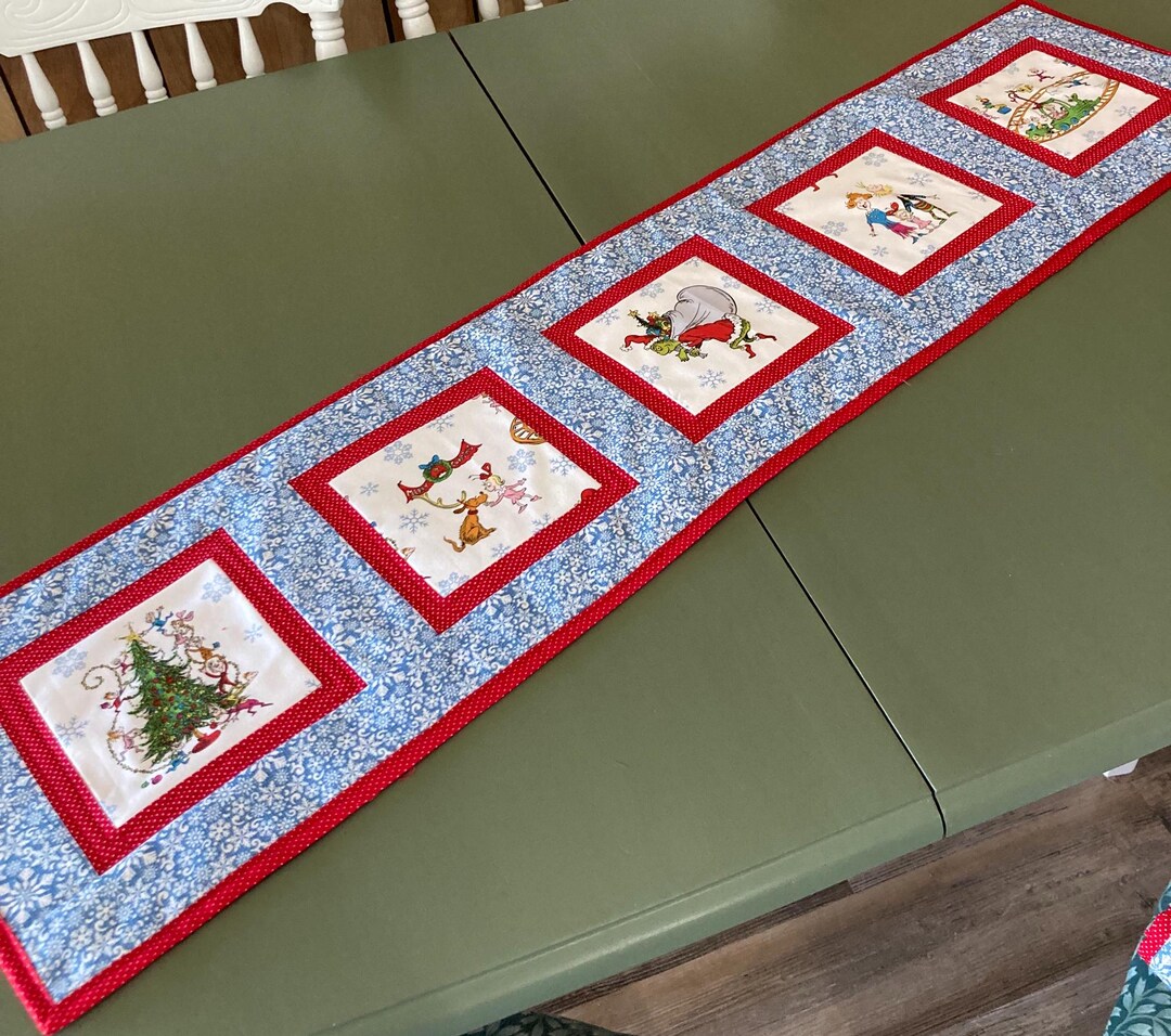 Grinch Scene Christmas Table Runner #3517 - Etsy