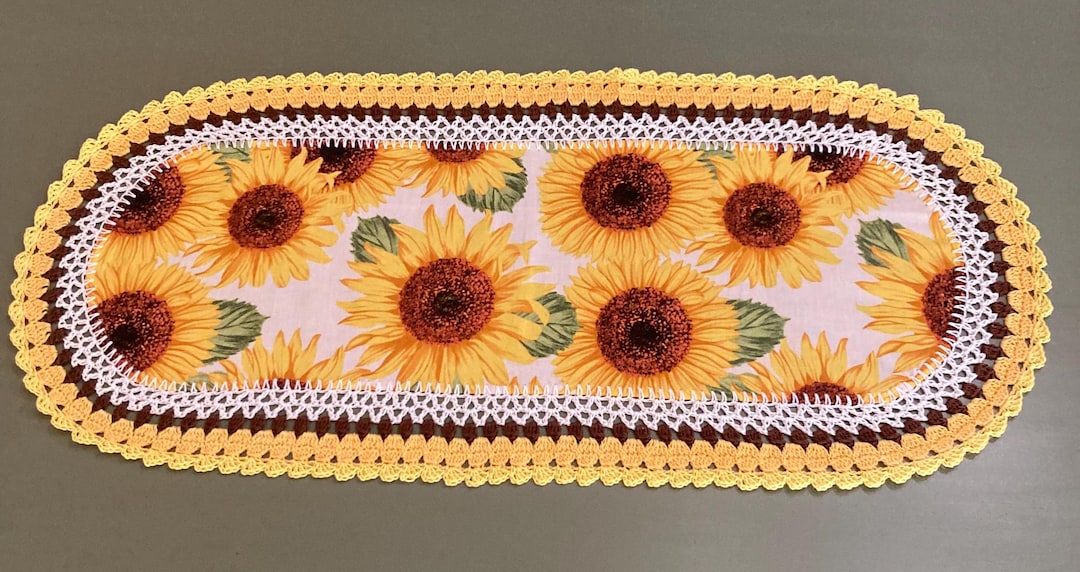 Sunflower Crochet Table Runner/doily #2235 - Etsy