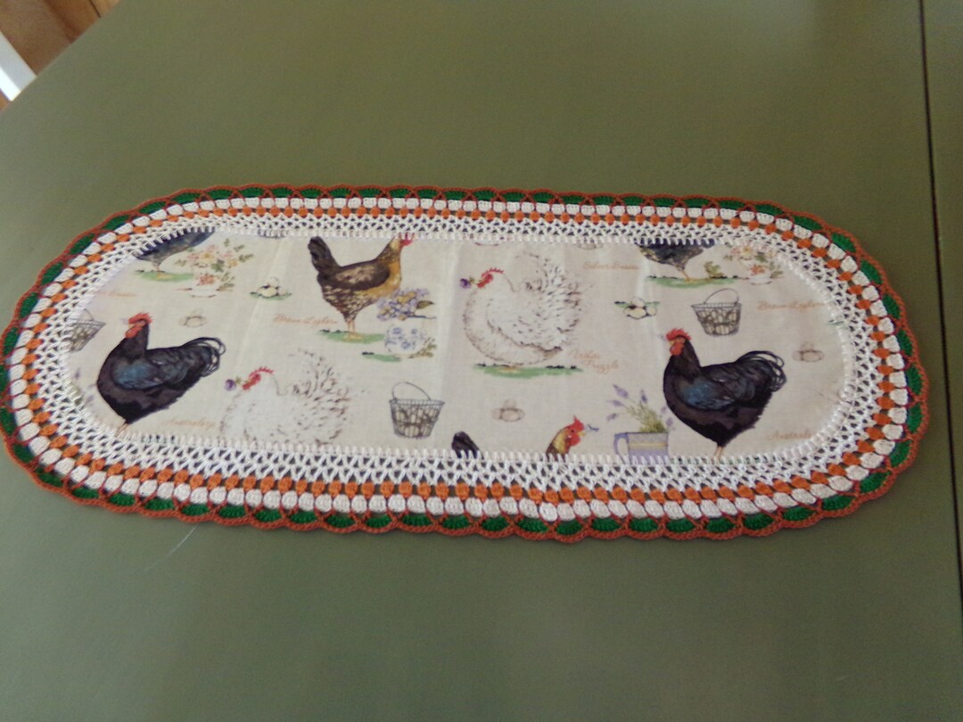 Crochet Chicken Table Runner/doily #2181 - Etsy