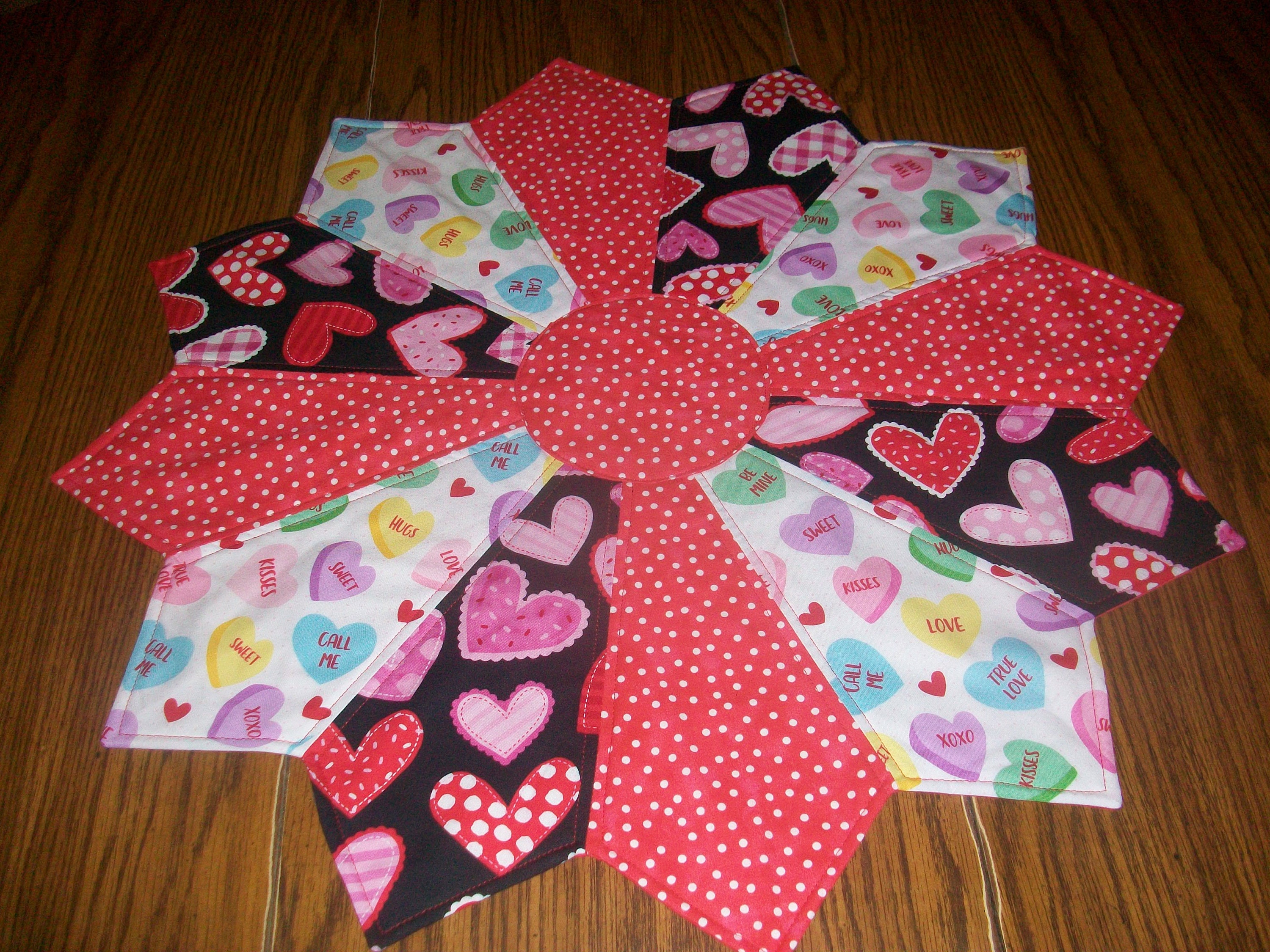 Handmade Quilted Table Topper Valentine Conversation Hearts - Etsy