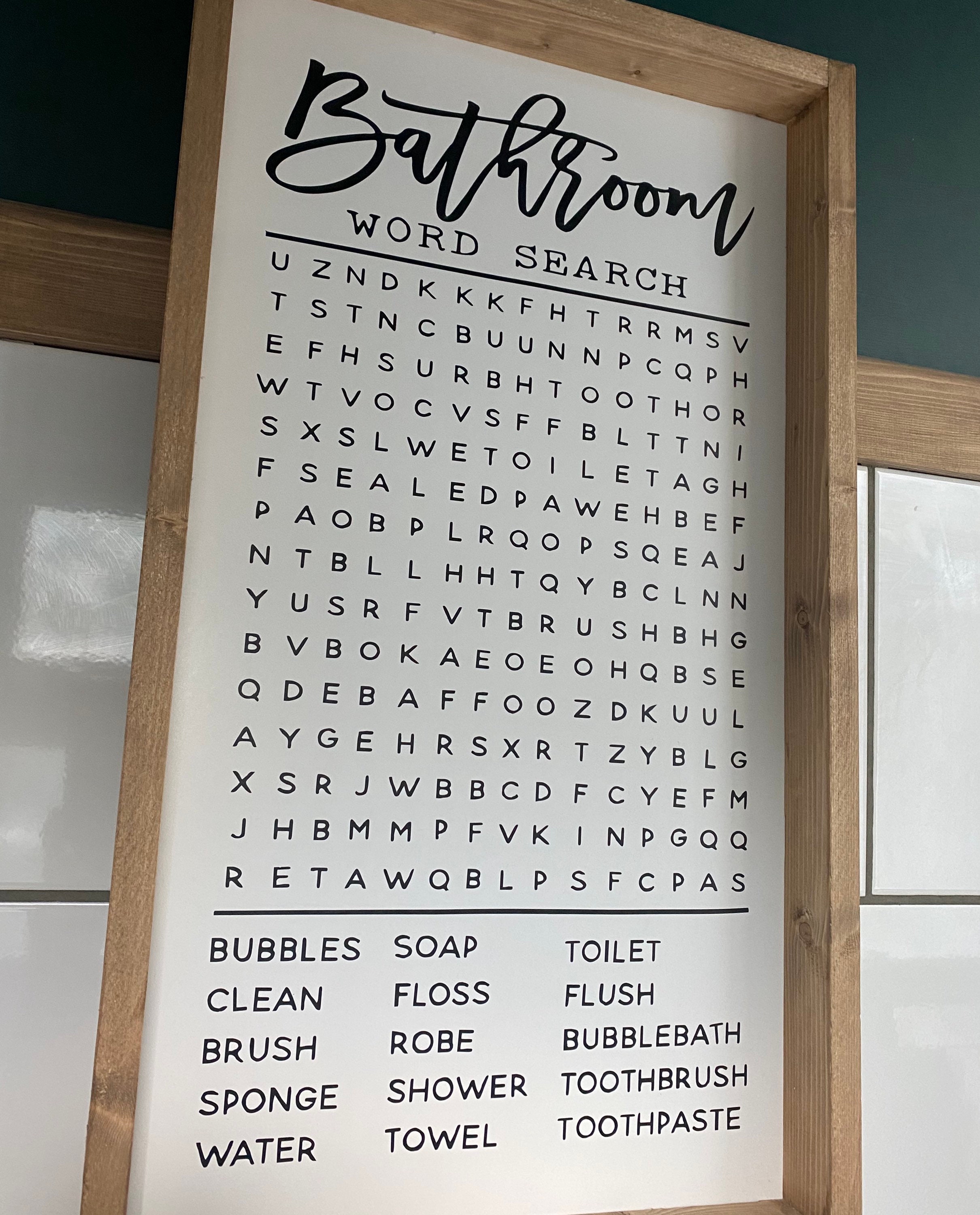 Bathroom Wall Decor Wordsearch | Etsy