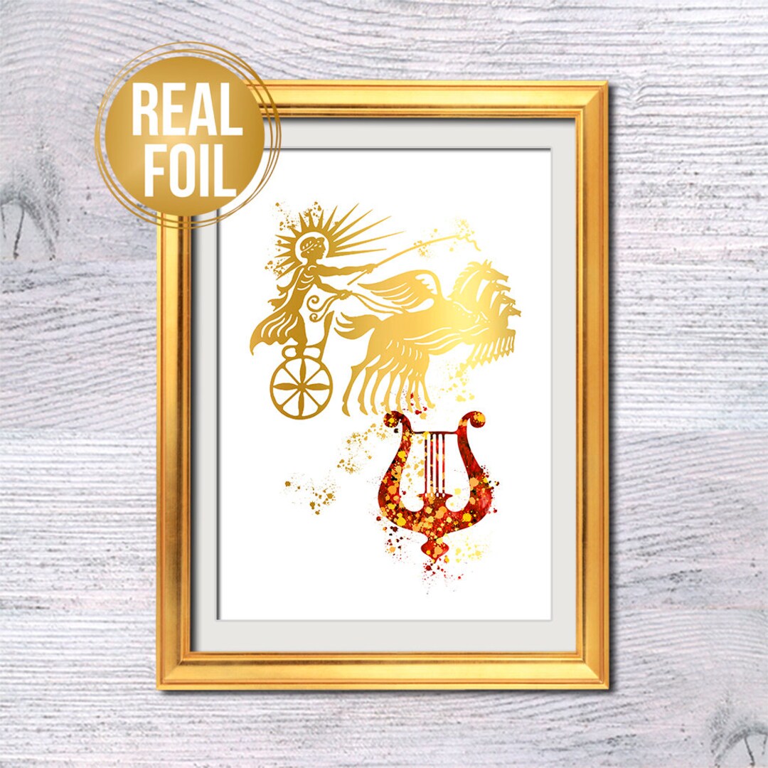 Apollo Print Real Foil Poster Greek Mythology Greek God Classical Art ...