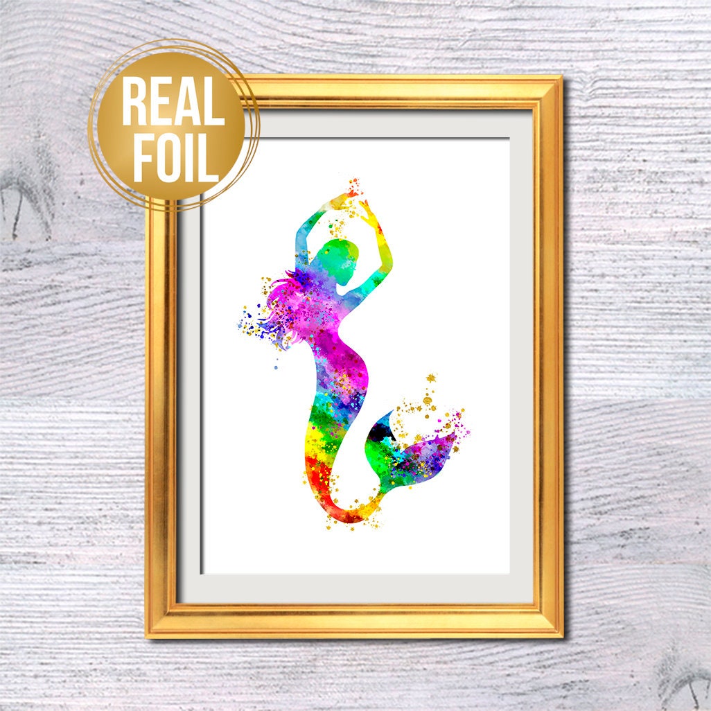 Mermaid Poster Set of 4 Mermaid Print Mermaid Wall Decor Real | Etsy