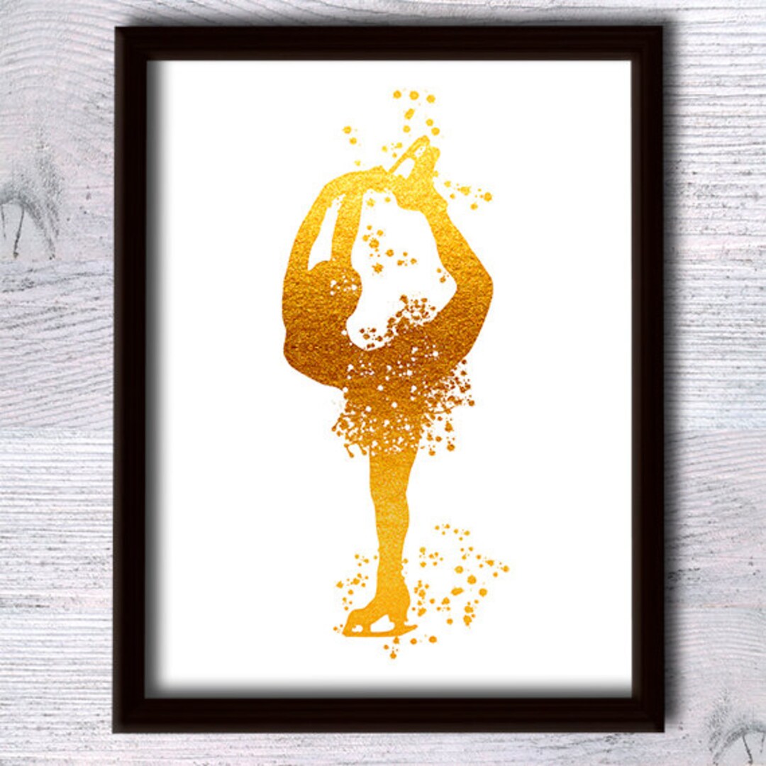 Real Foil Figure Skating Print: Sport Art Poster, Girl Room Decor G131 ...