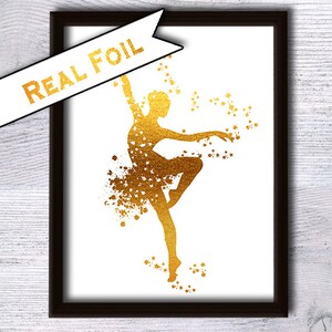 Ballerina Gold Foil Poster Ballerina Real Foil Print Ballet Art Print ...