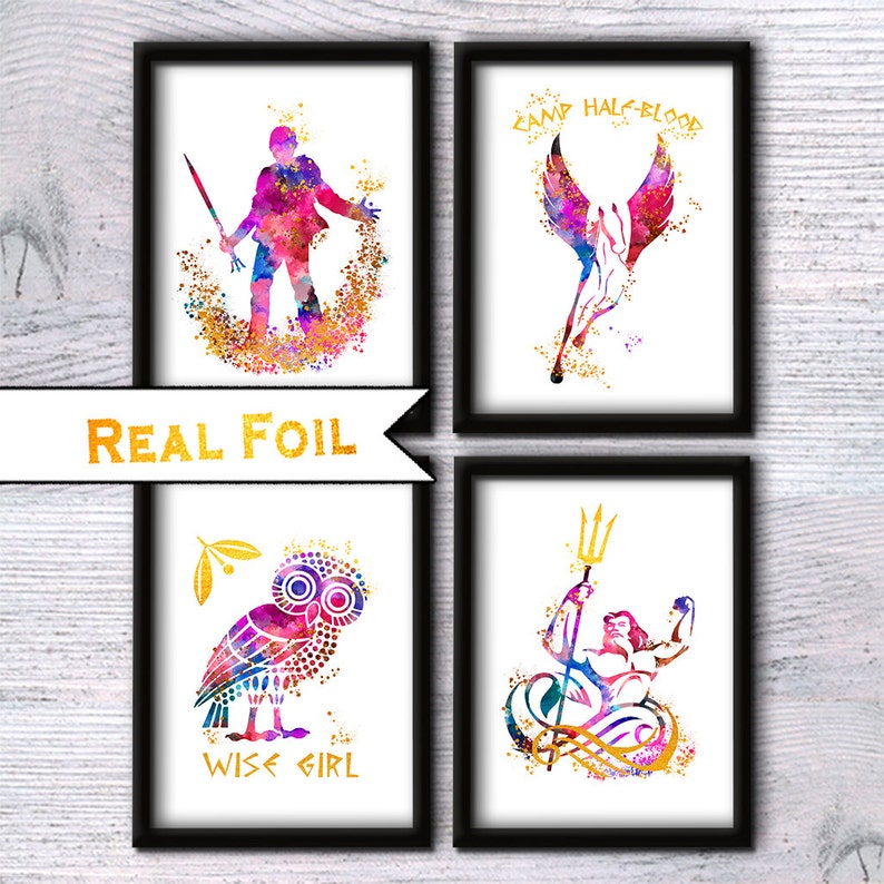 Percy Jackson Poster Set of 4 Percy Jackson Real Foil Print | Etsy
