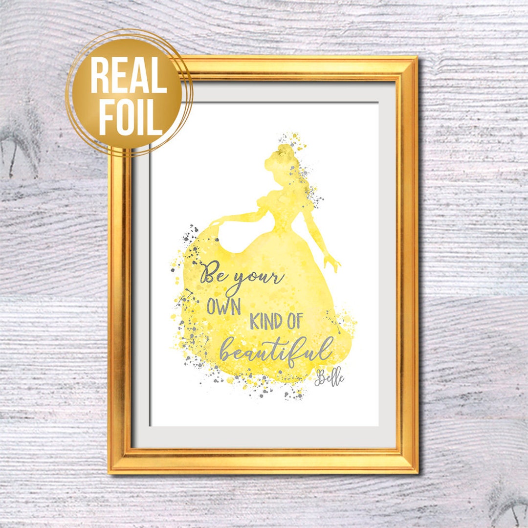 Belle Print Beauty and the Beast Poster Real Foil Print Disney Wall ...