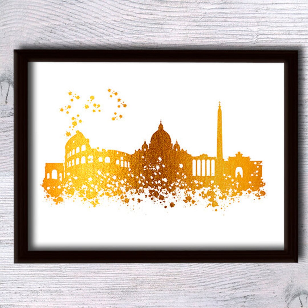 Rome Print Rome Poster Rome Italy Foil Decor Rome Skyline Print ...
