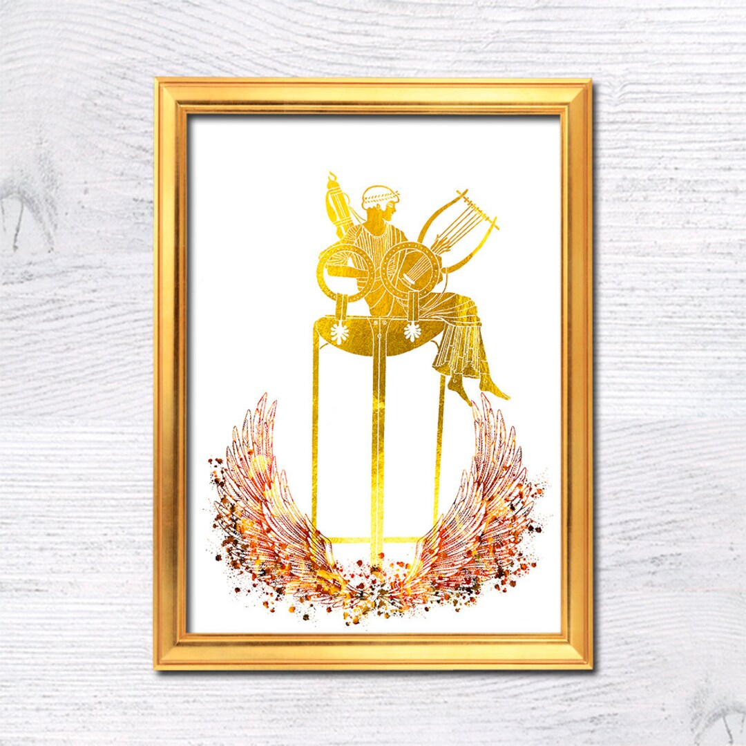 Apollo Real Foil Print: Greek Mythology Art, Classical Decor - Etsy