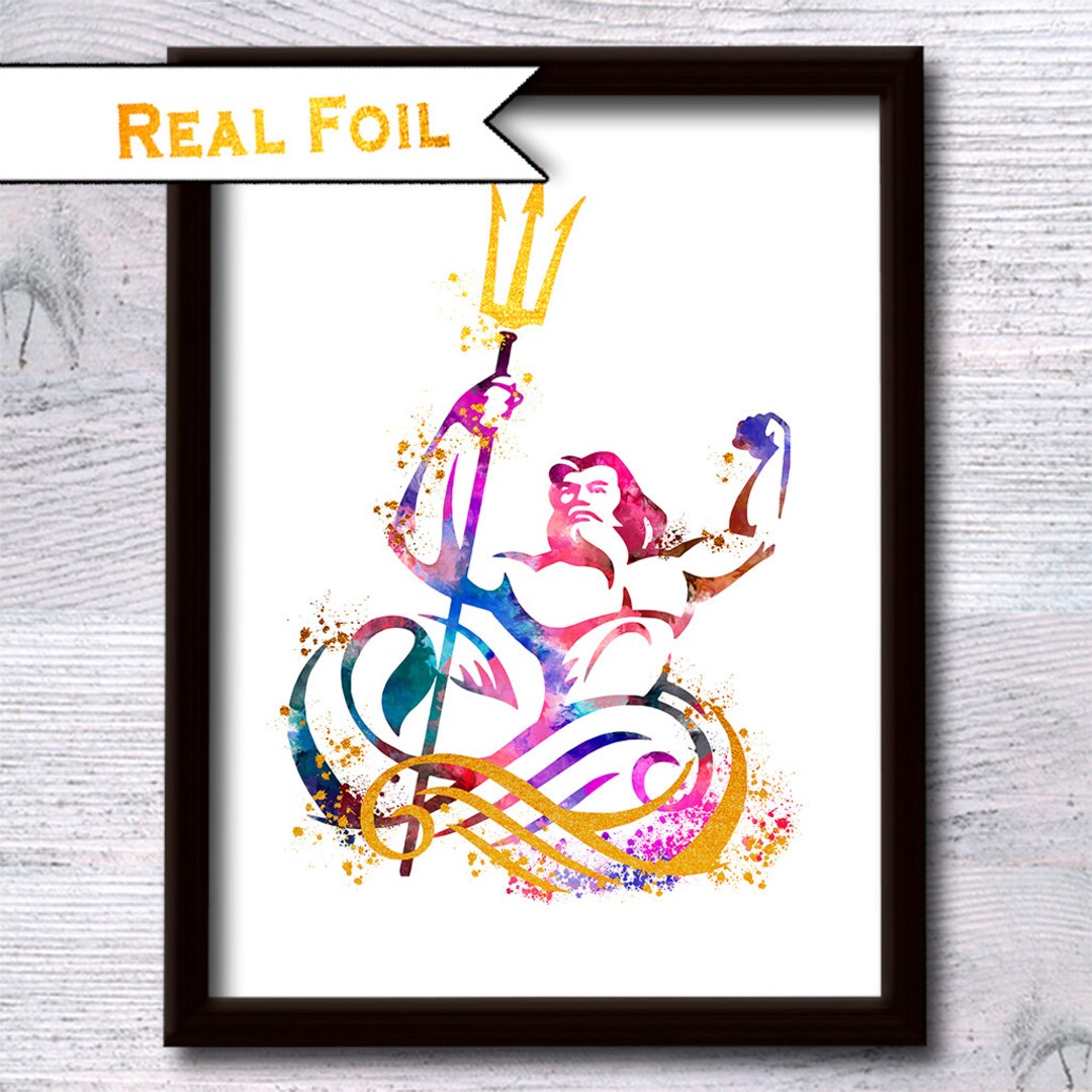 Percy Jackson Real Foil Poster Poseidon Print Greek Mythology Wall ...