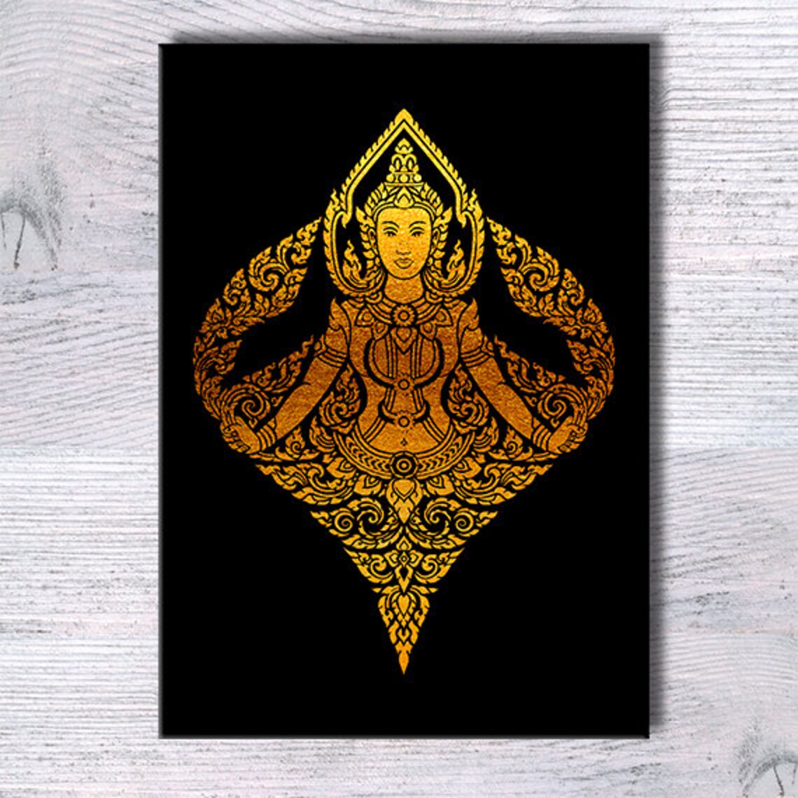 Buddha Print Buddha Wall Art Buddha Gold Foil Poster | Etsy