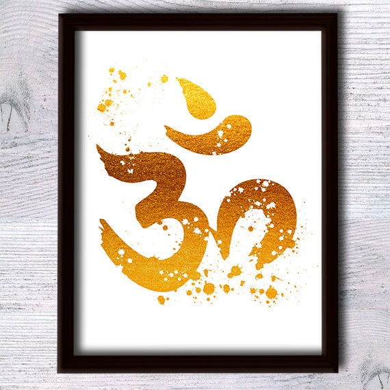 Om Symbol Print Om Symbol Real Foil Poster Yoga Wall Hanging | Etsy