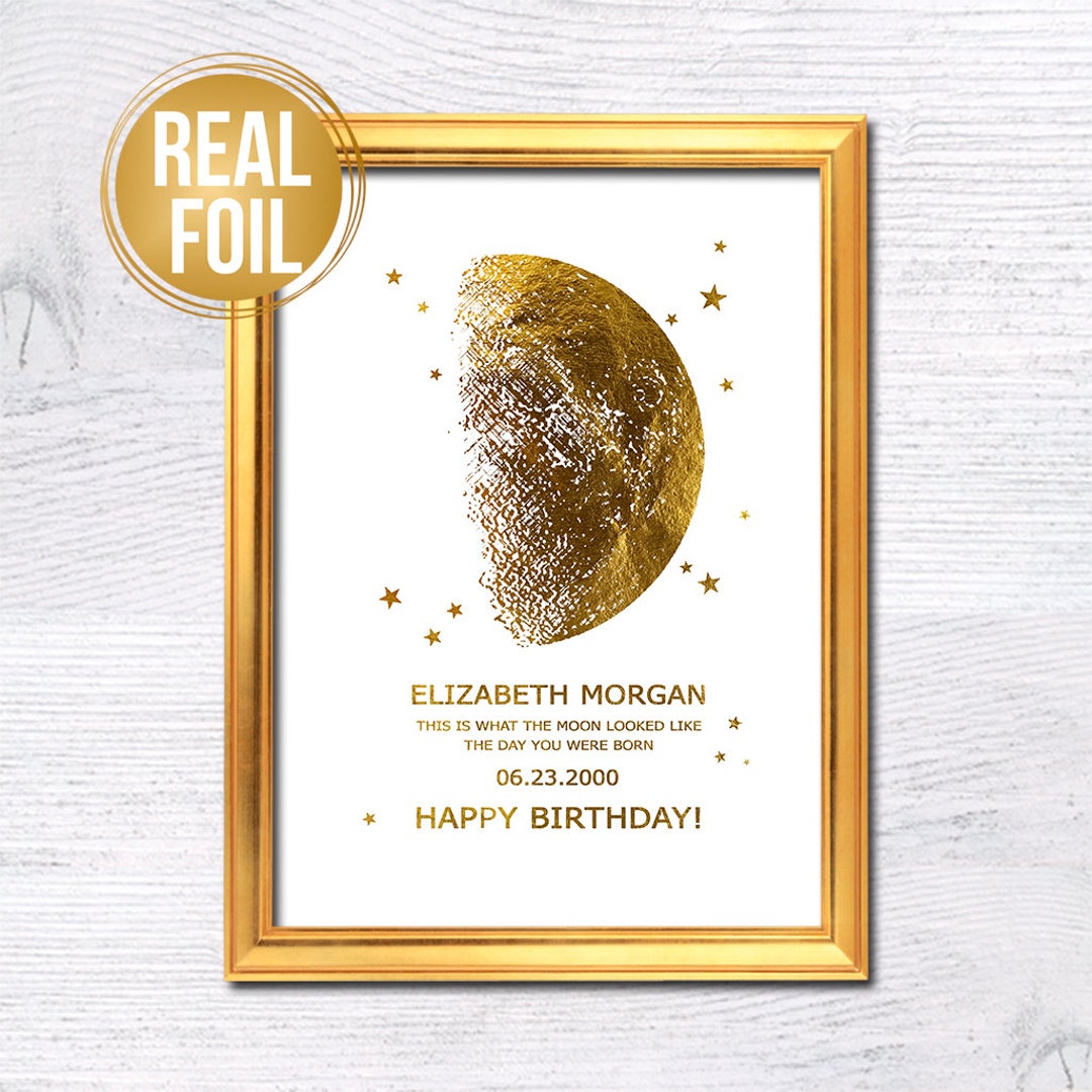 Personalized Moon Phase Print Custom Lunar Phase Poster Day - Etsy