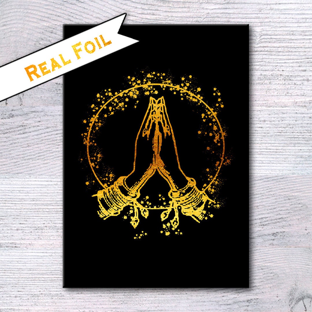 Namaste Print Yoga Poster Real Foil Print Yoga Studio Decor Yoga Symbol ...