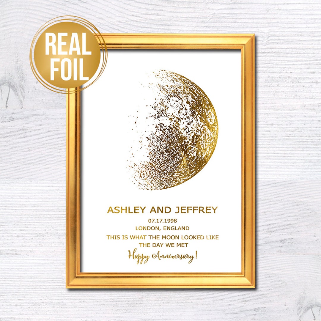 Lunar Phases Print Personalized Moon Phase Anniversary Custom Print ...