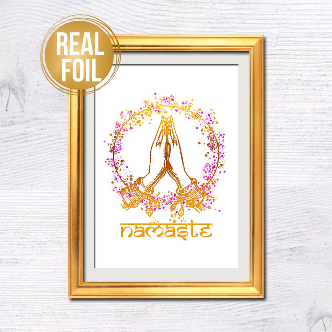 Namaste Real Foil Poster Namaste Art Print Yoga Studio Decor Yoga ...