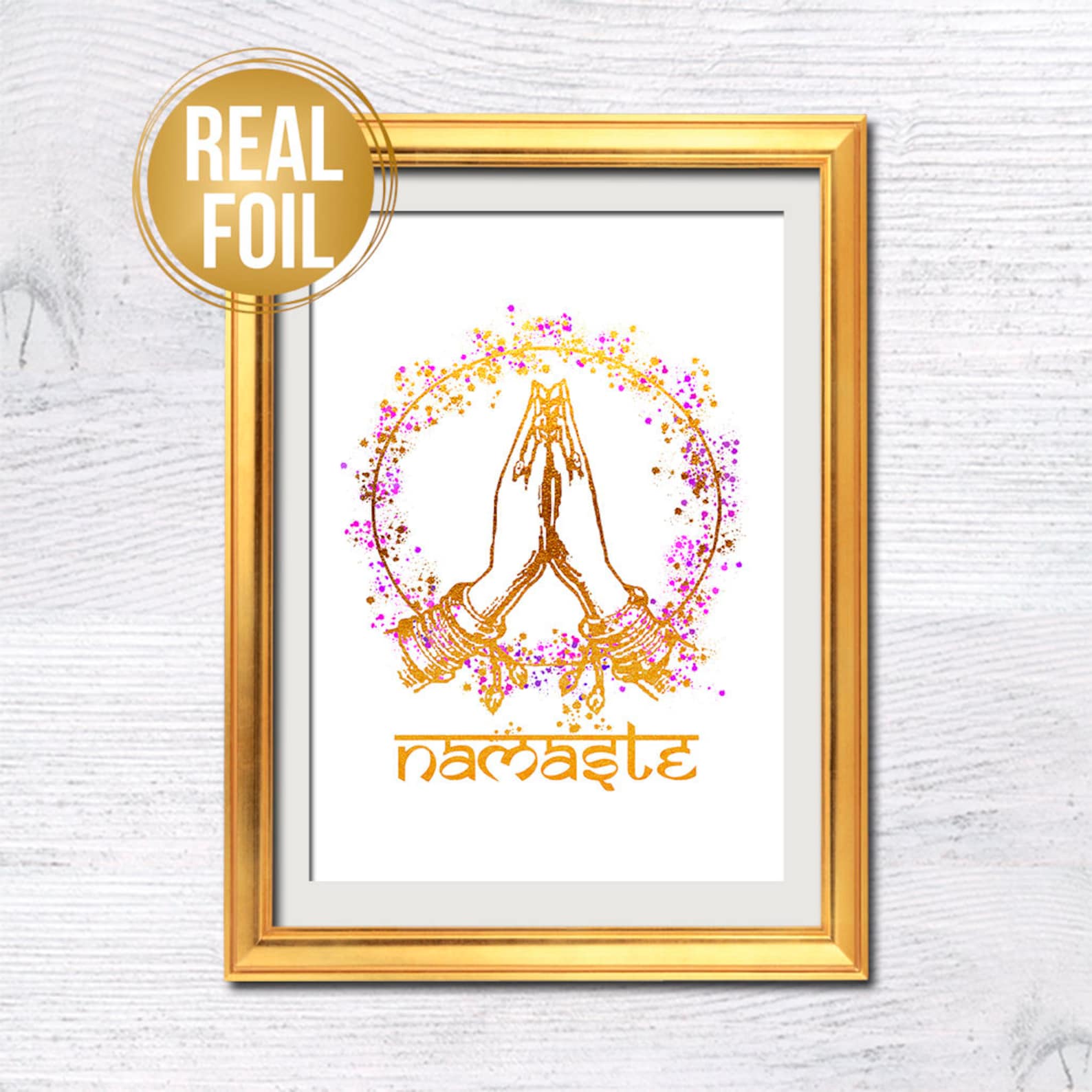 Namaste Real Foil Poster Namaste Art Print Yoga Studio Decor - Etsy