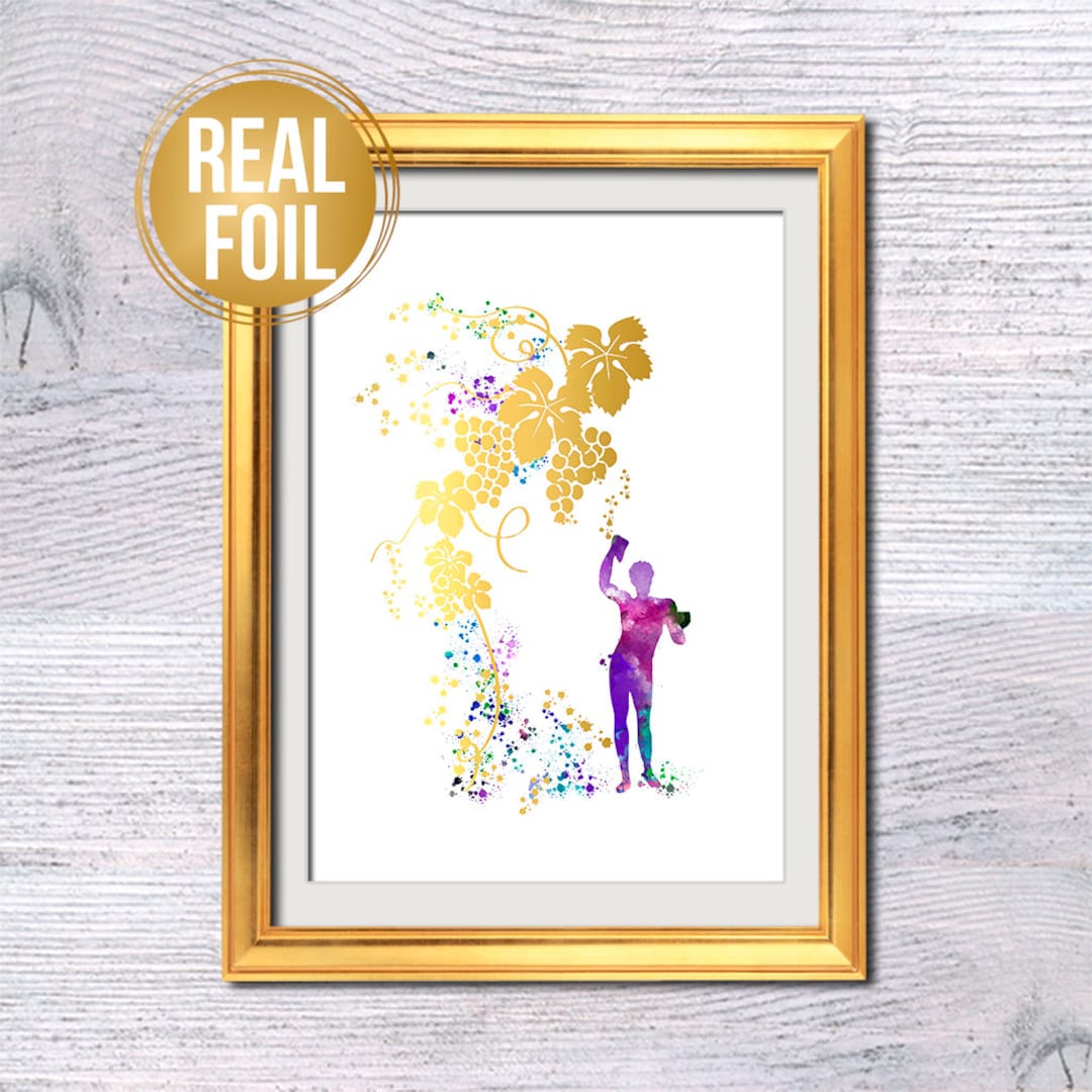 Greek God Dionysus Print Greek Mythology Real Foil Poster Classical Art ...