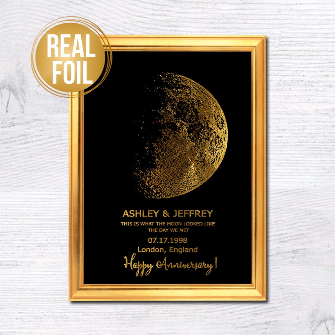 Lunar Phases Print Personalized Moon Phase Anniversary Custom Print ...
