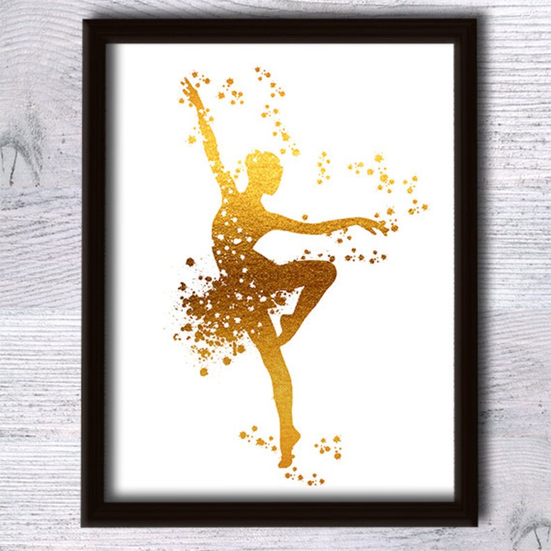 Gold Foil Ballerina Art Print: Nursery, Kids Room Decor 84 - Etsy