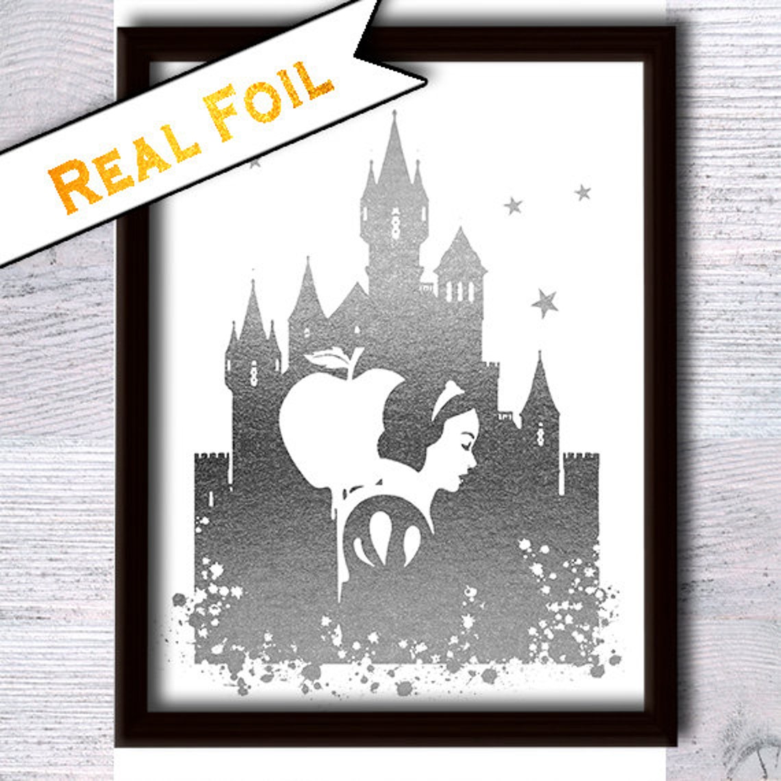 Snow White Art Print Snow White Apple Real Foil Poster Disney | Etsy