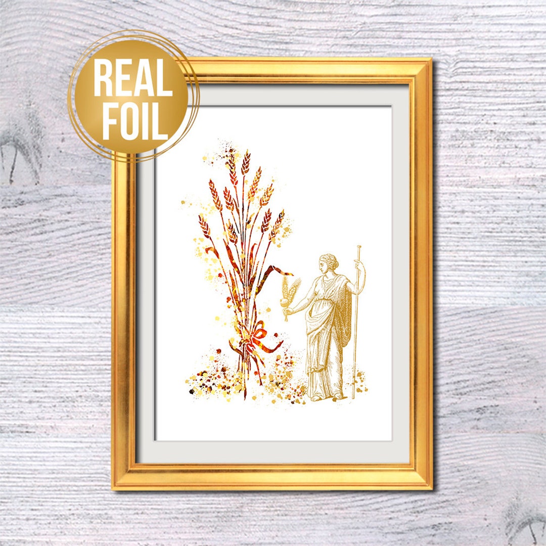 Demeter Print Greek Mythology Greek Goddess Real Foil Poster Goddess ...